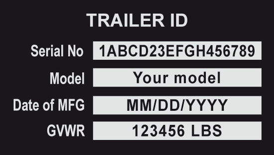 Trailer ID Plate Aluminum Tag with custom engraving of your data ...