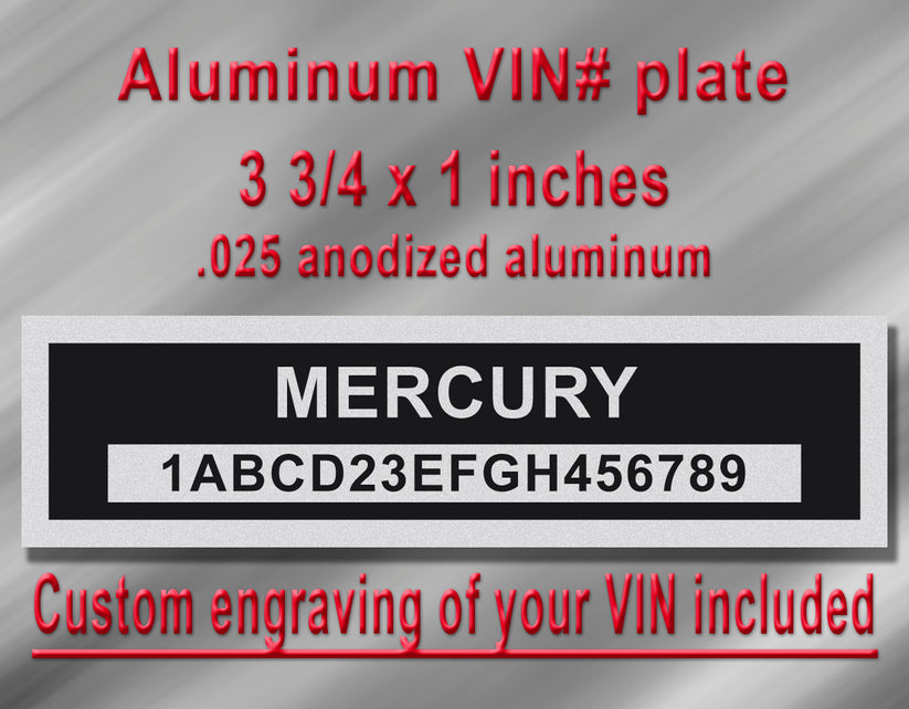 MERCURY Compatible VIN PLATE Replacement. Custom engraved ...