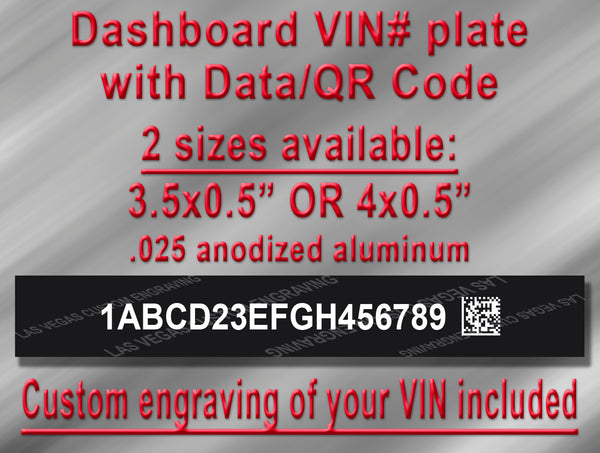 Dashboard / Windshield Aluminum VIN Plate with Data Code – customvintag.com